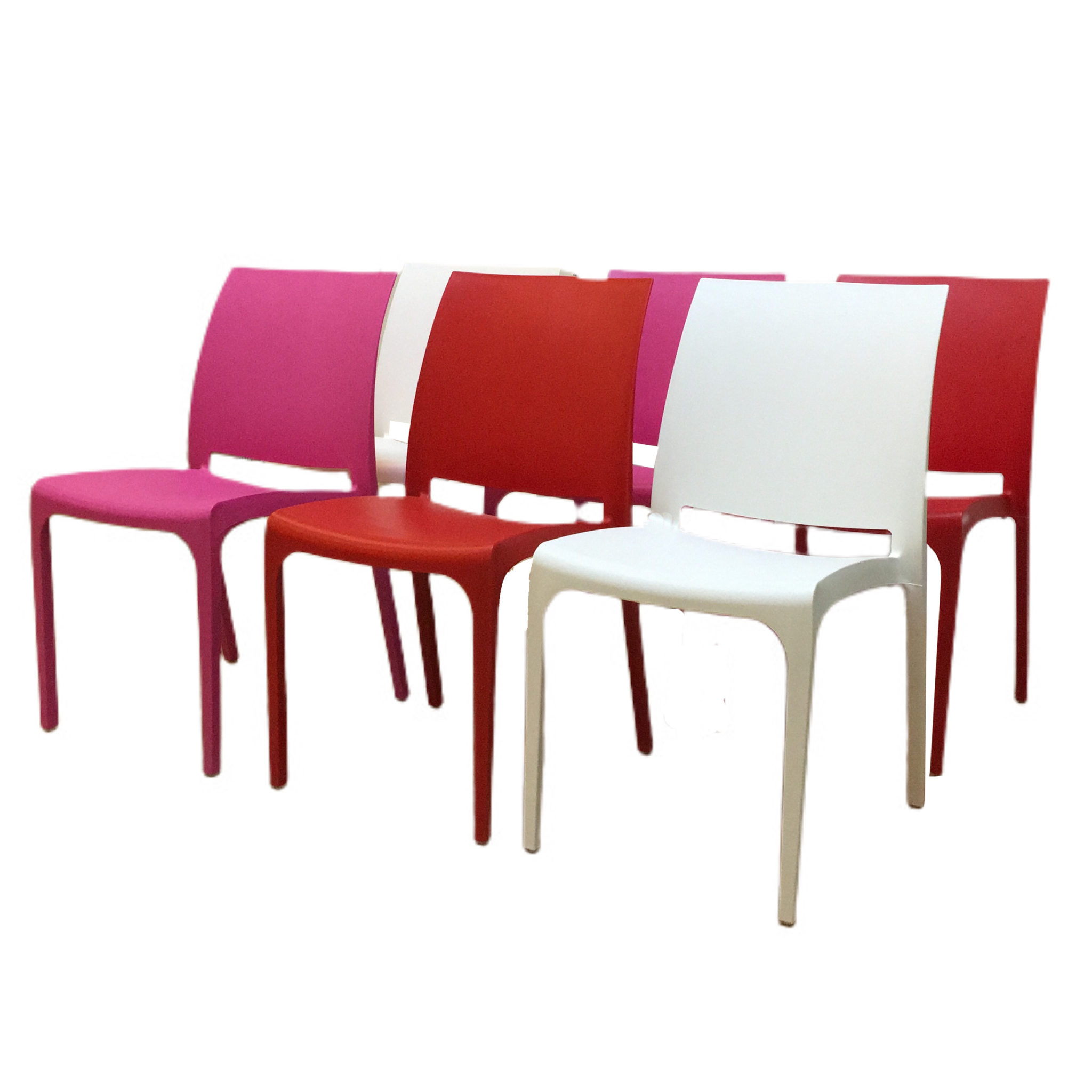 Lot de 6 Chaises plastiques STEP - Meubles Aubin
